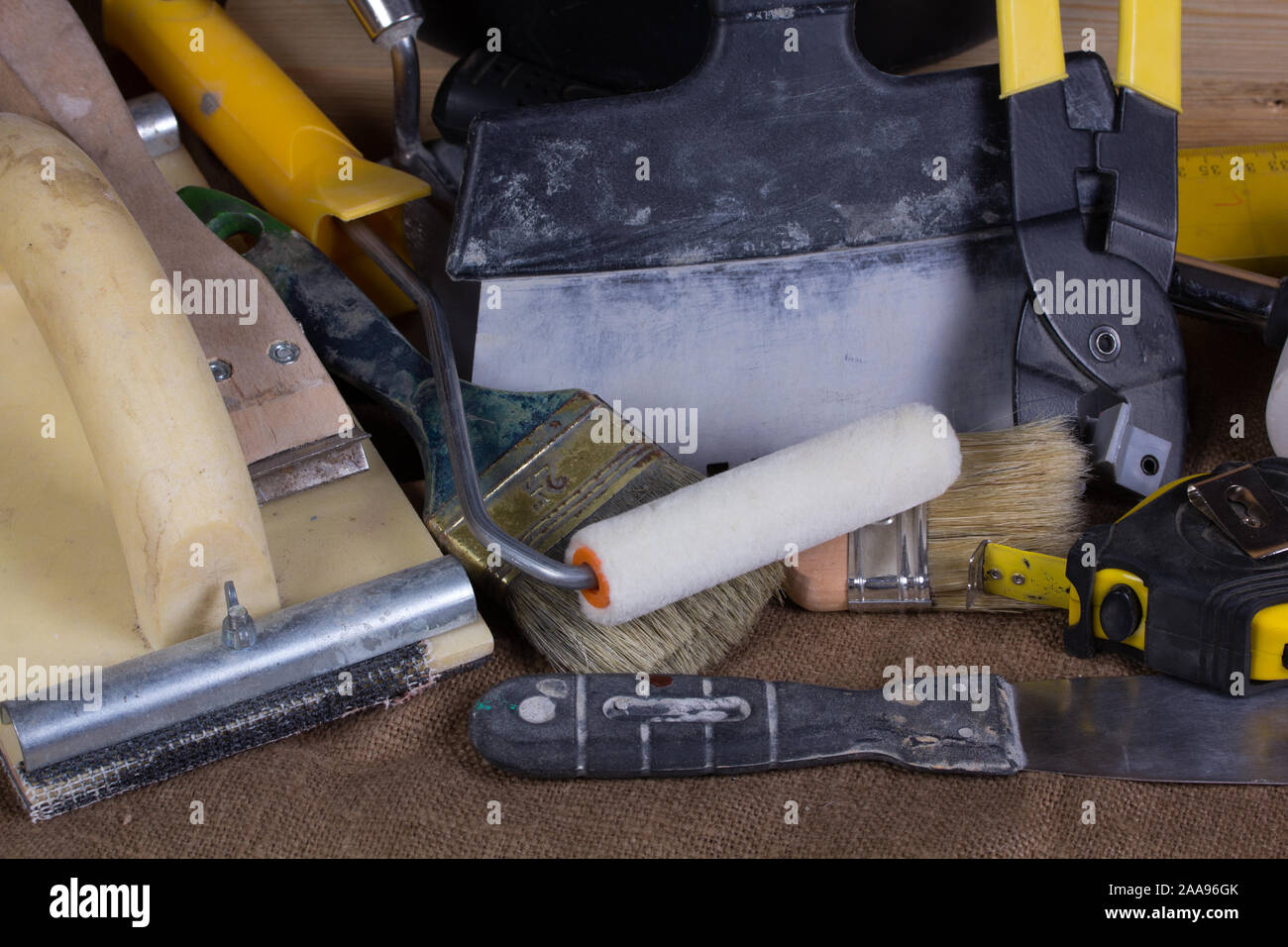 set of tools for building work Stock Photo - Alamy