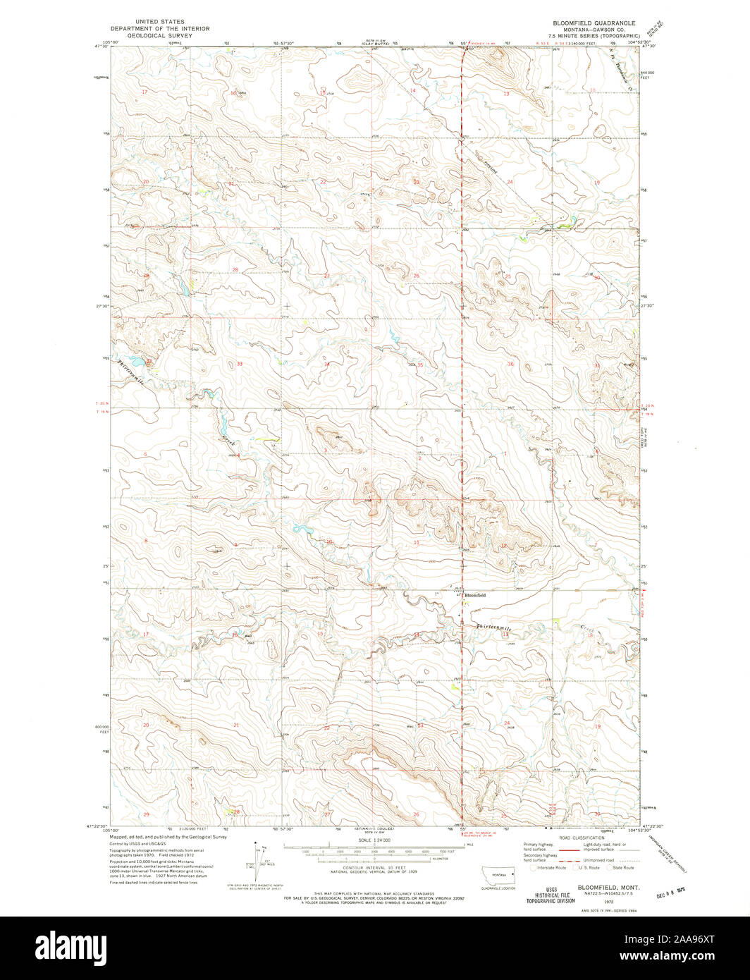 Bloomfield montana map hi-res stock photography and images - Alamy
