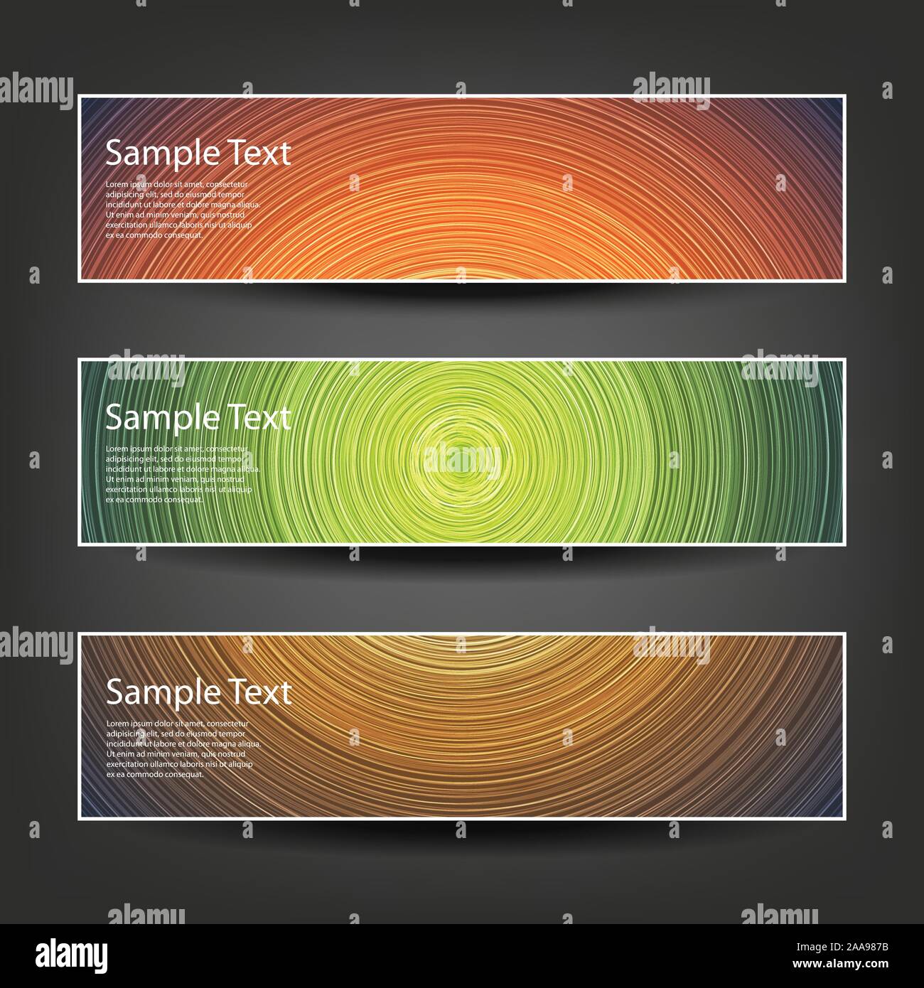 Collection of Three Colorful Bright Horizontal Header and Banner Design ...