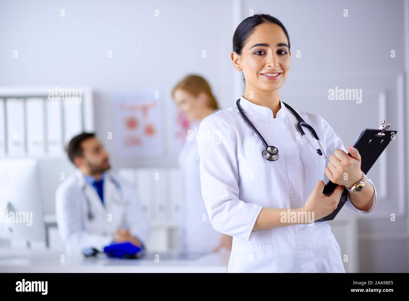 Group of medical workers portrait in hospital Stock Photo - Alamy