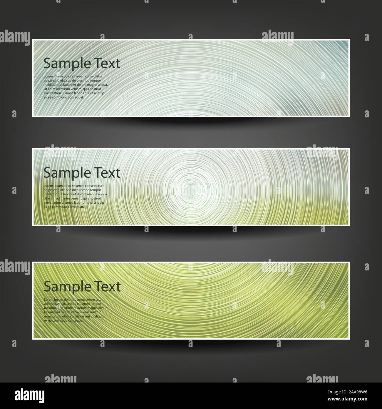 Collection of Three Colorful Abstract Bright Horizontal Header and ...