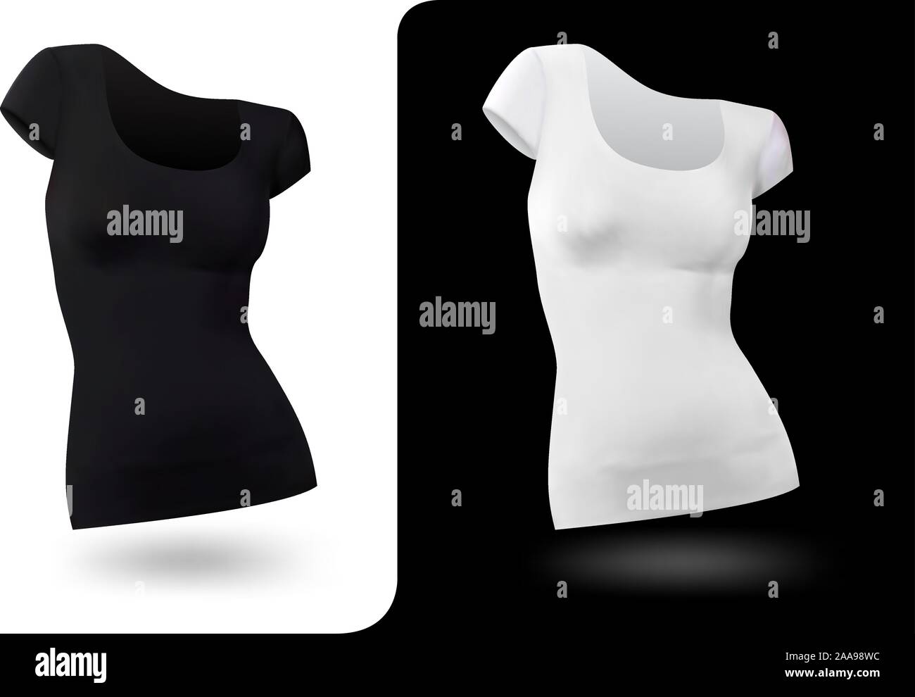 Women T-shirt template Stock Vector Image & Art - Alamy