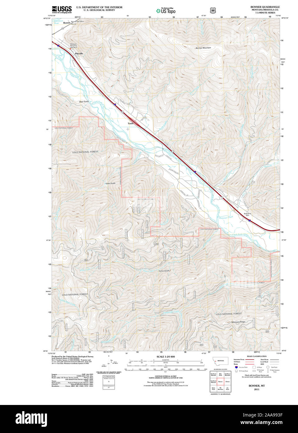 Map of bonner montana hi-res stock photography and images - Alamy