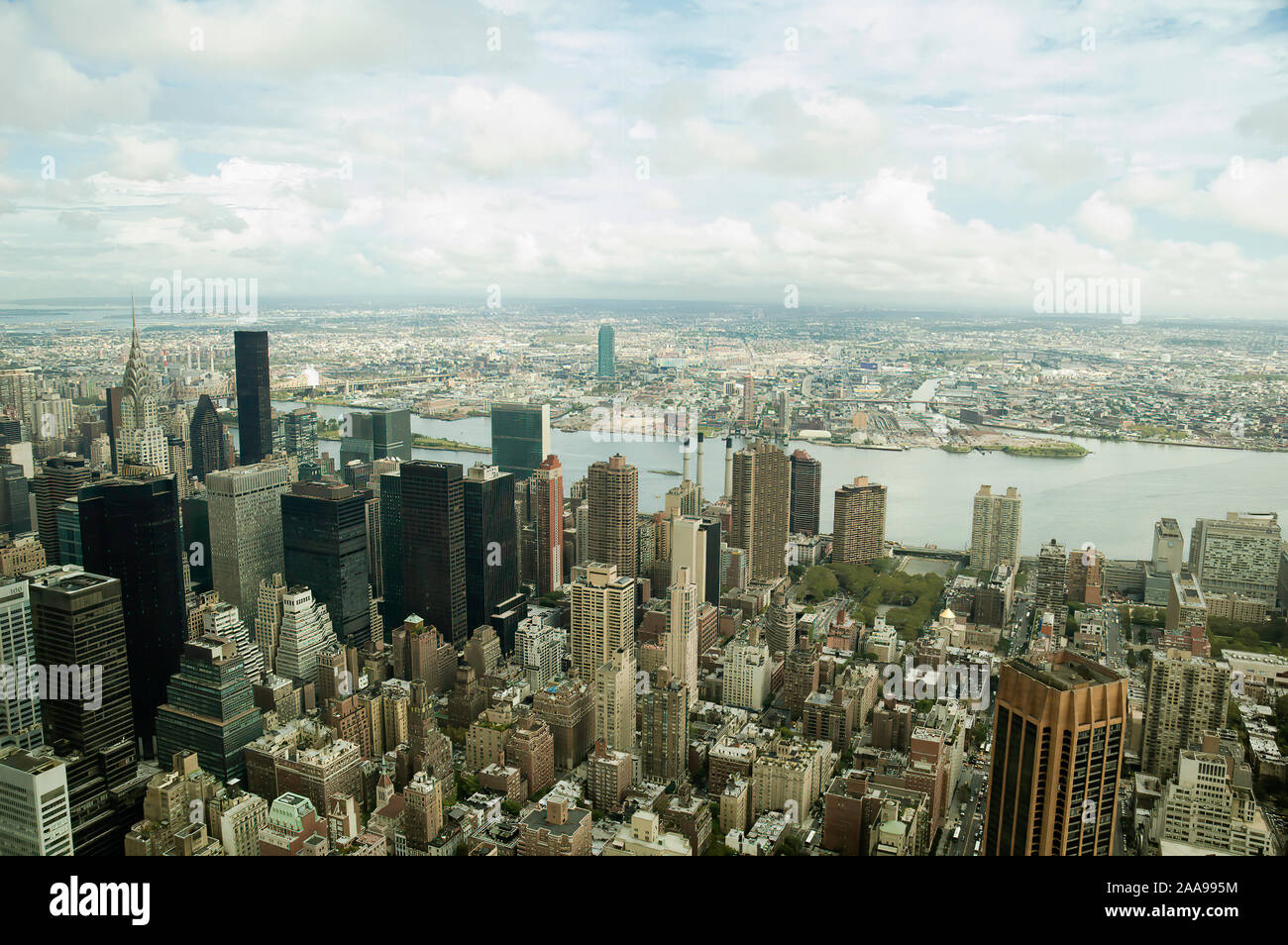 Panoramic Bird Eye View Of Midtown Manhattan And New Jersey Across The ...