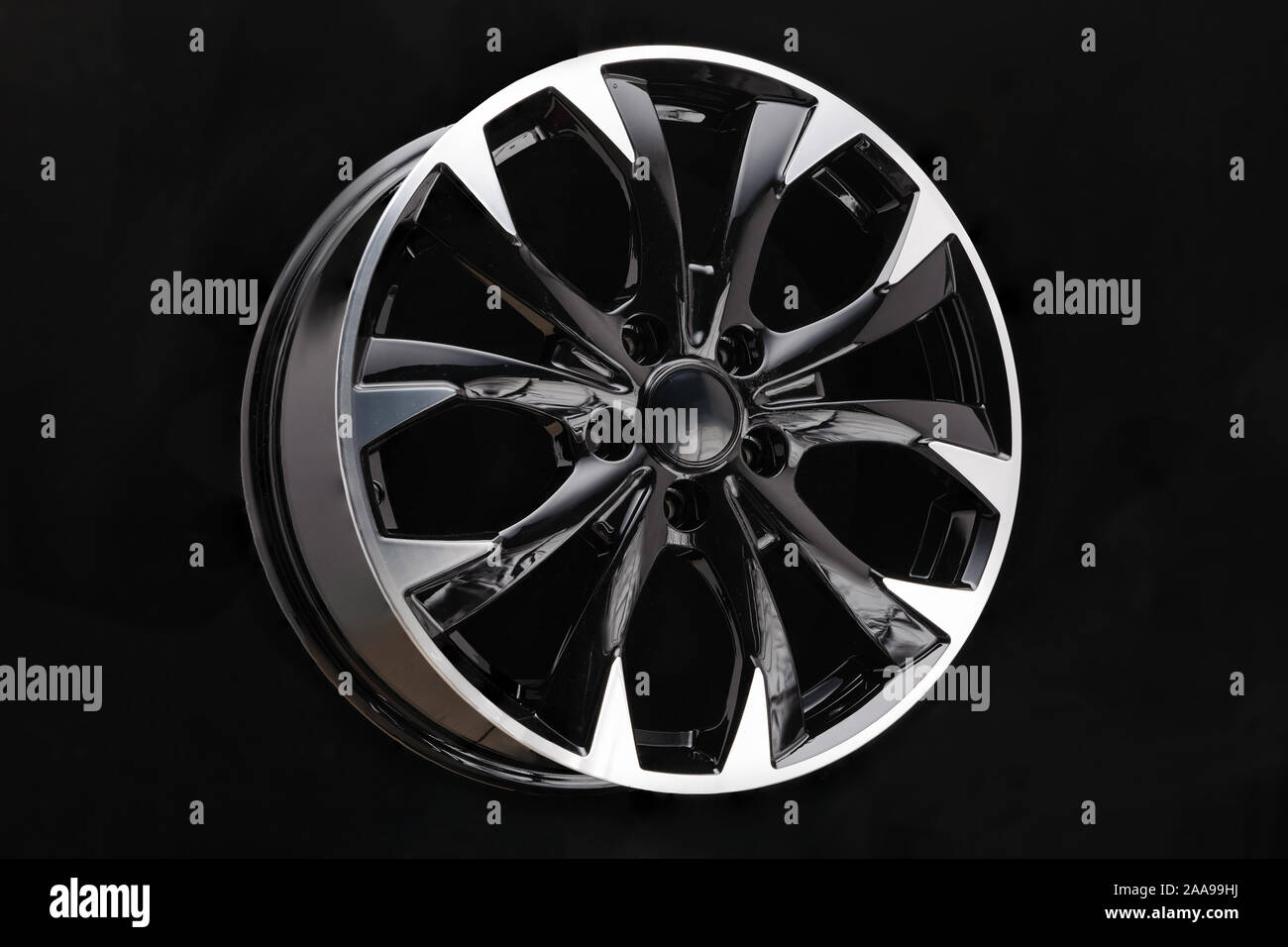 Polished Aluminum Car Wheels Autec Tigris Black Polished 14" Alloy