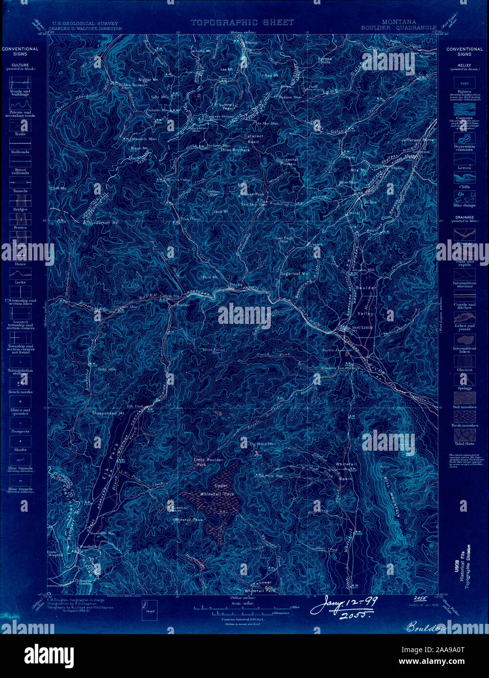 Map of boulder montana hi-res stock photography and images - Alamy