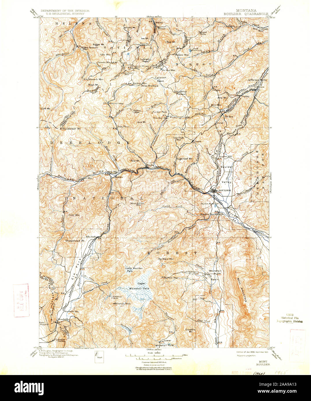 Map of boulder montana hi-res stock photography and images - Alamy