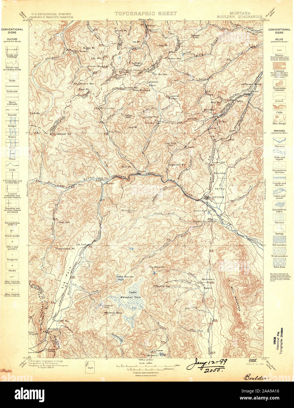 Map of boulder montana hi-res stock photography and images - Alamy