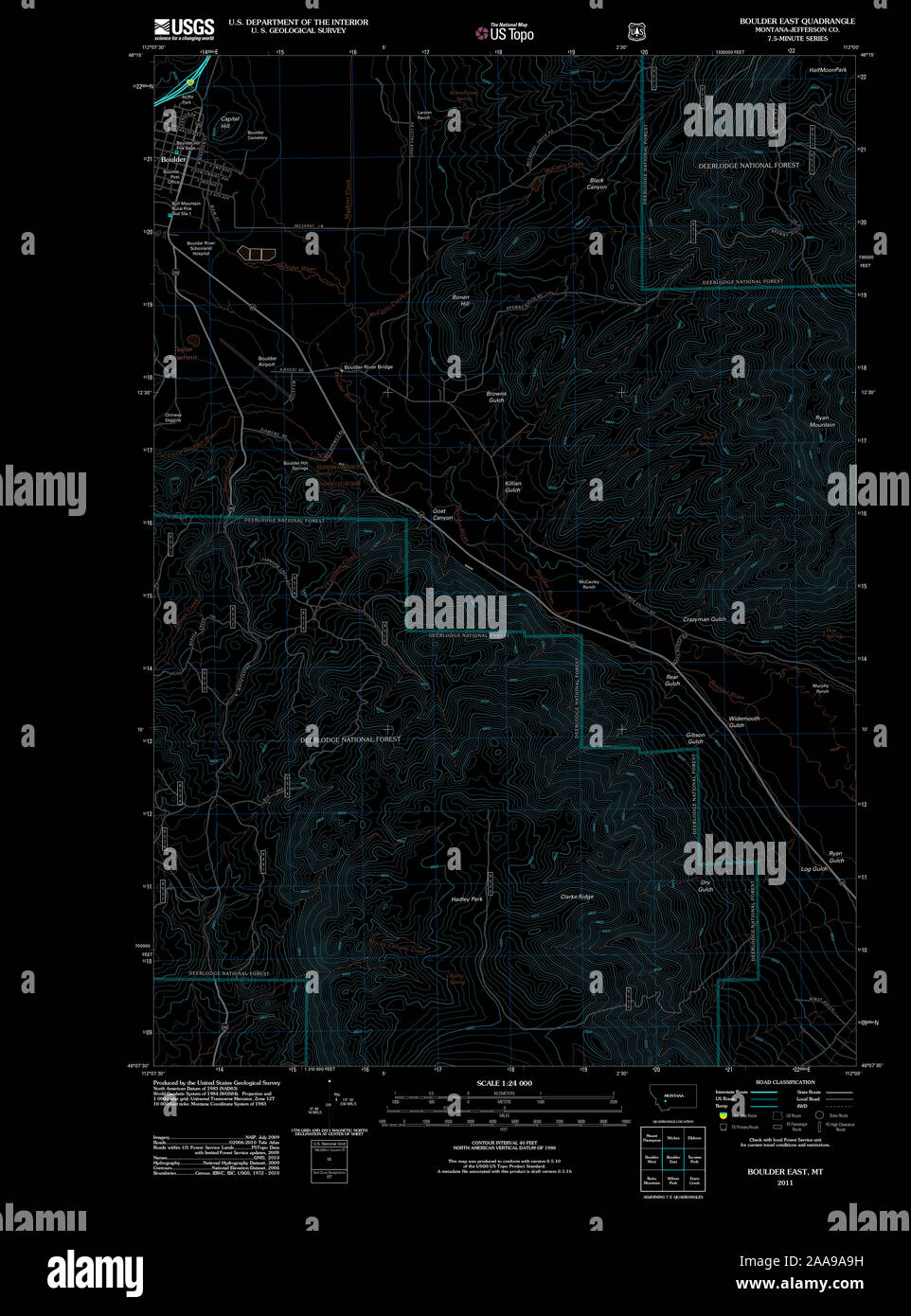 Map of boulder montana hi-res stock photography and images - Alamy