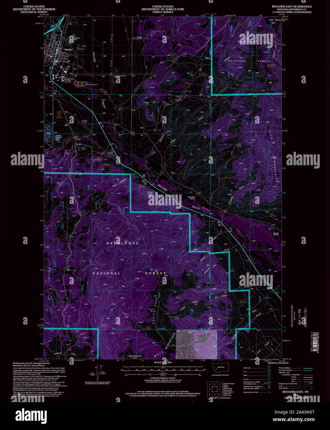 Map of boulder montana hi-res stock photography and images - Alamy