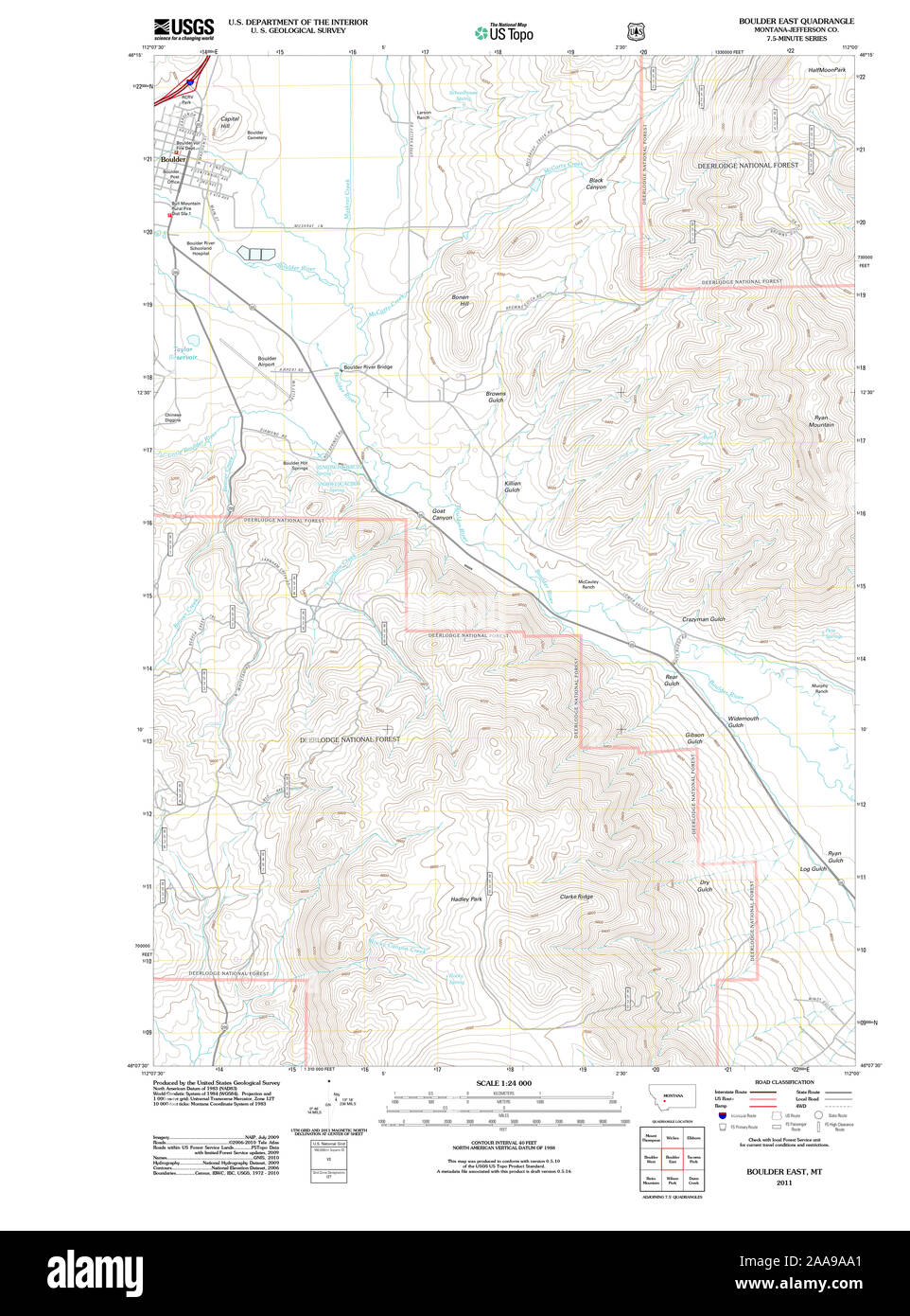 Map of boulder montana hi-res stock photography and images - Alamy