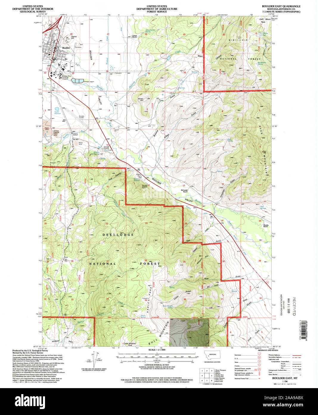 Map of boulder montana hi-res stock photography and images - Alamy