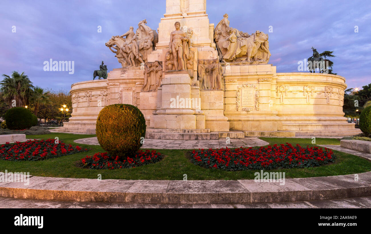 Monument to the Constitution of 1812 by Night Cadiz Andalusia Spain ...