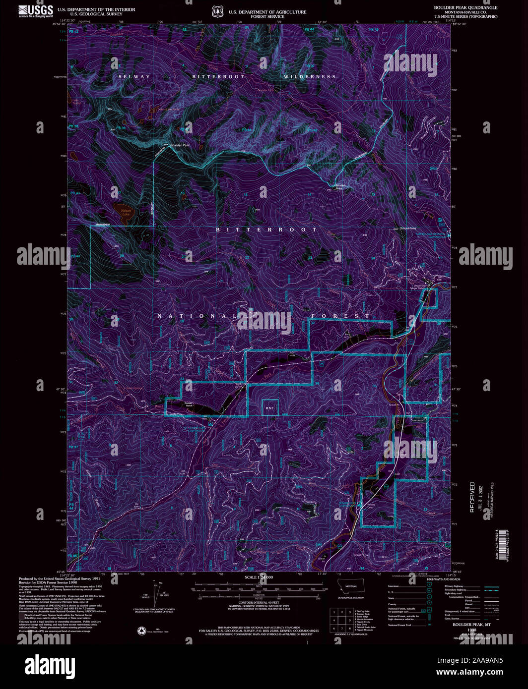 Map of boulder montana hi-res stock photography and images - Alamy
