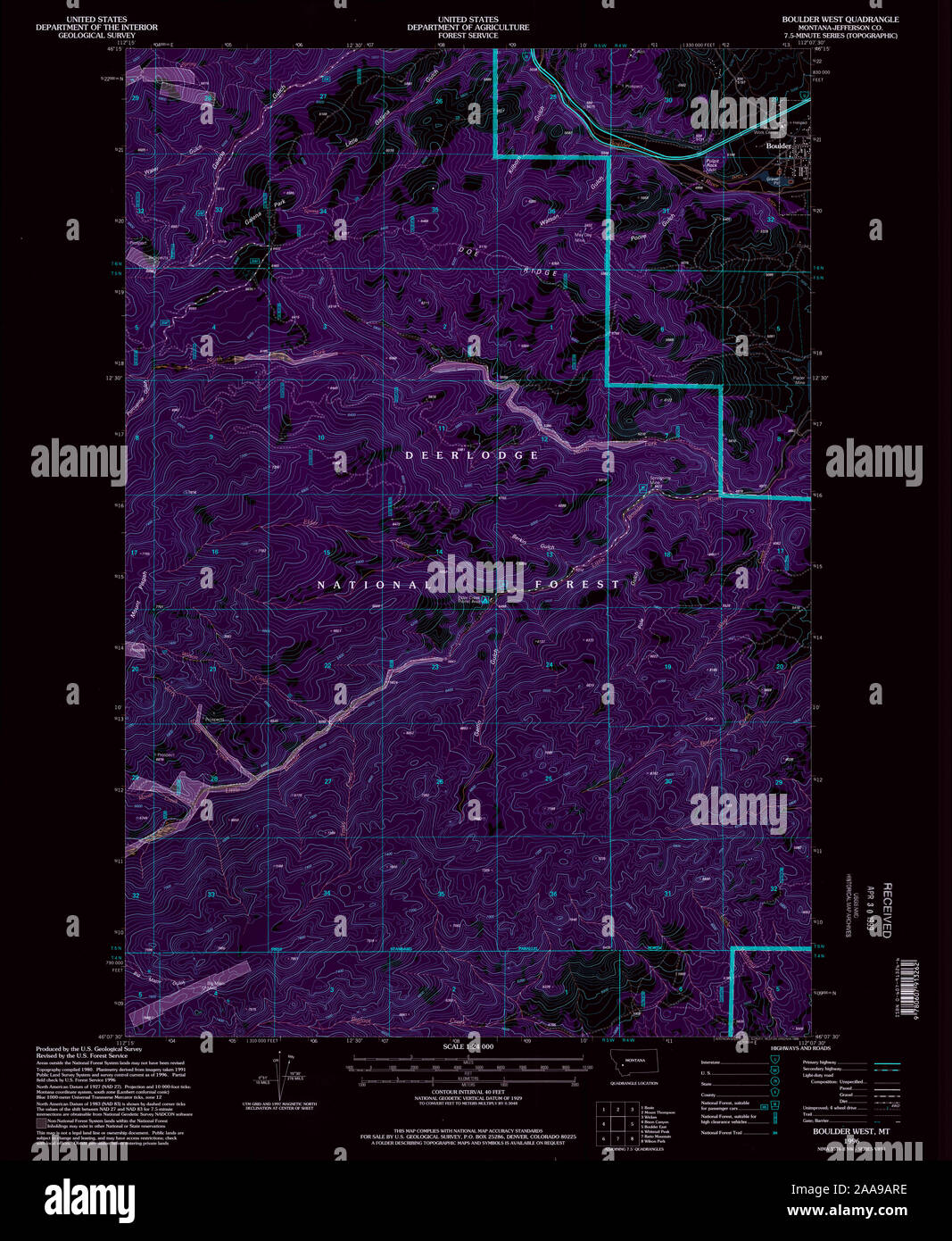 Map of boulder montana hi-res stock photography and images - Alamy