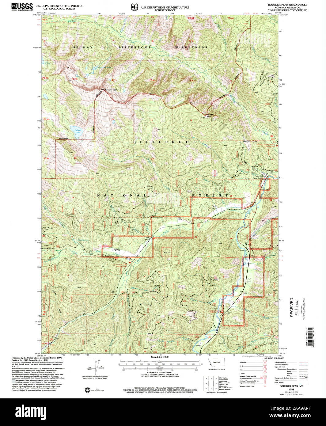 Map of boulder montana hi-res stock photography and images - Alamy