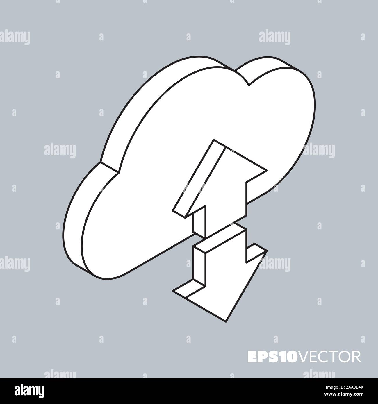 Cloud arrows icon outline Stock Vector Images - Alamy