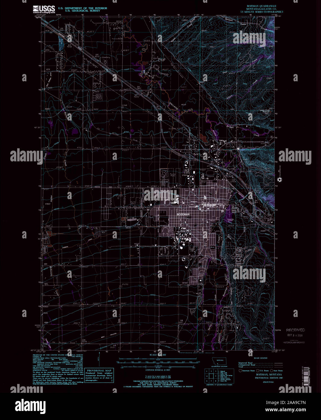 Map of bozeman hi-res stock photography and images - Alamy