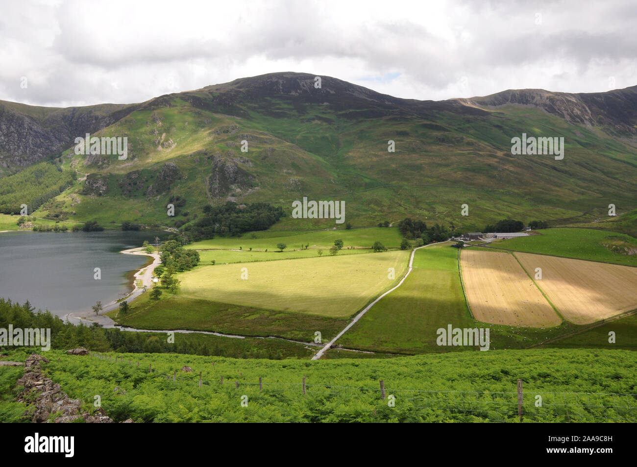 Buttermere and Gatesgarth farm, Cumbria Stock Photo - Alamy