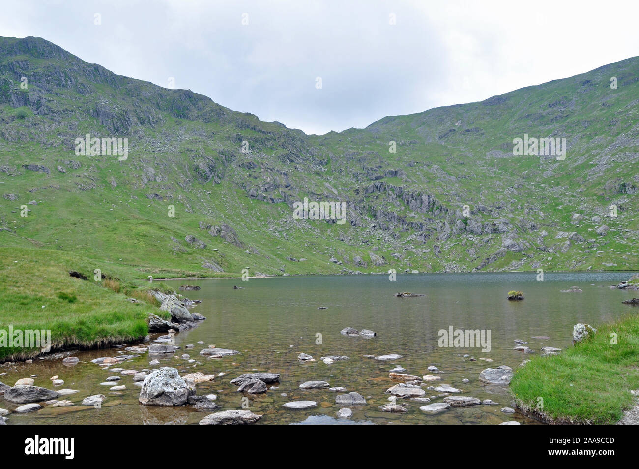 Small Water tarn, Nan Bield pass, Cumbria Stock Photo - Alamy