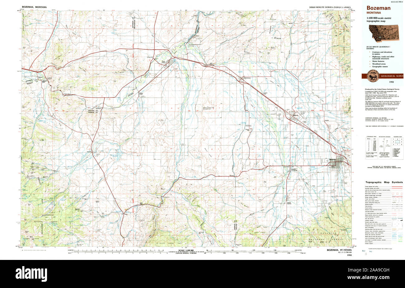 Bozeman map hi-res stock photography and images - Alamy