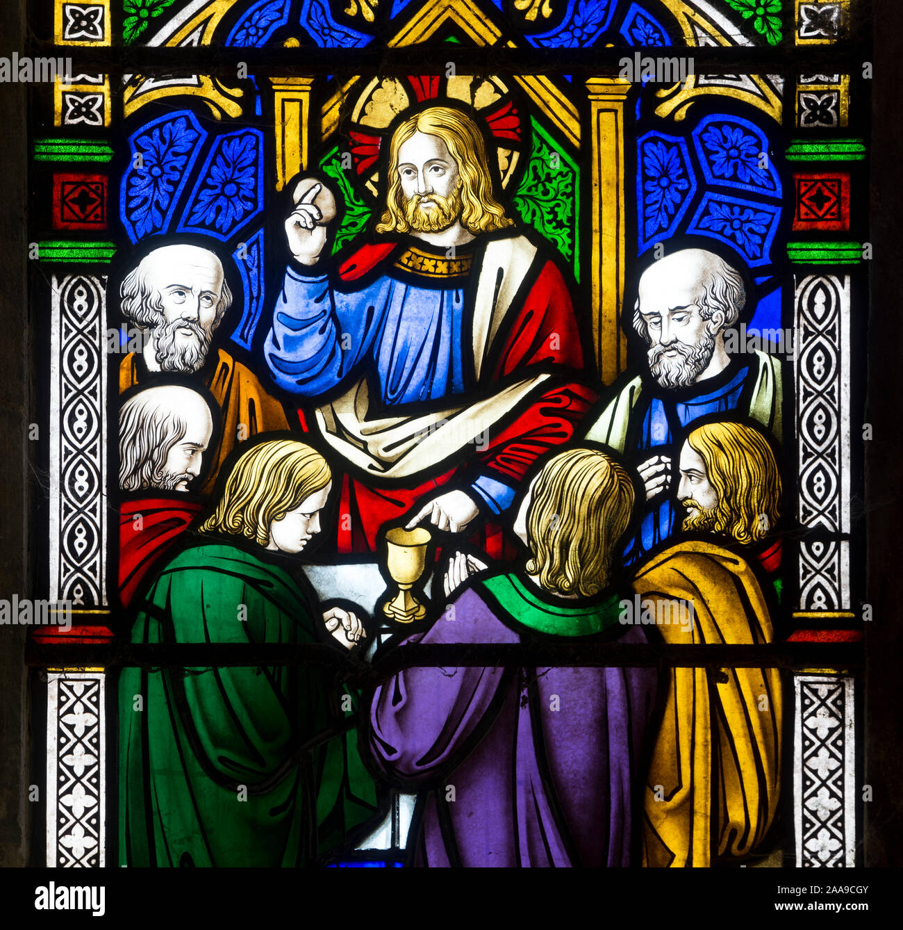 Last Supper stained glass, St. Mary the Virgin Church, Badby ...
