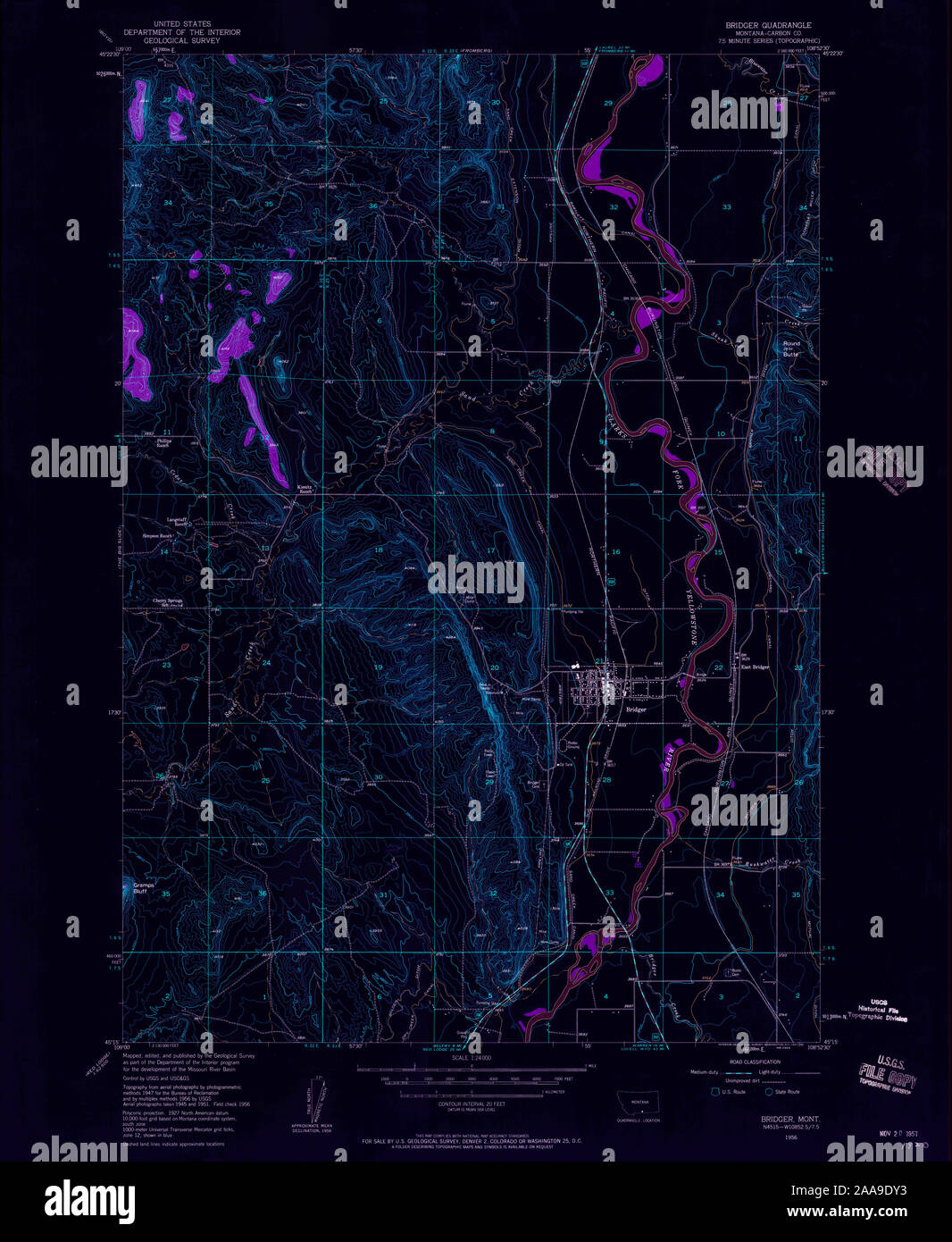 Bridger montana map hi-res stock photography and images - Alamy