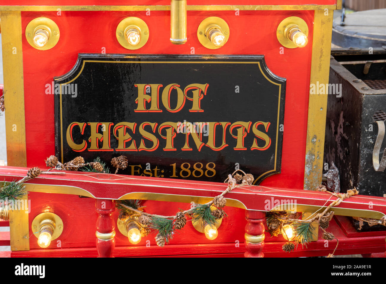 Vintage hot chestnut cart hi-res stock photography and images - Alamy