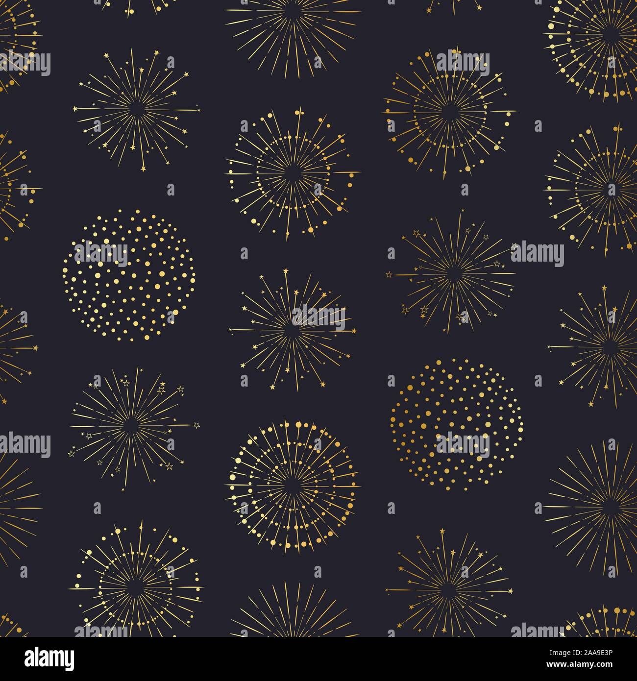 Fun hand drawn doodle fireworks, seamless pattern, great for textiles ...