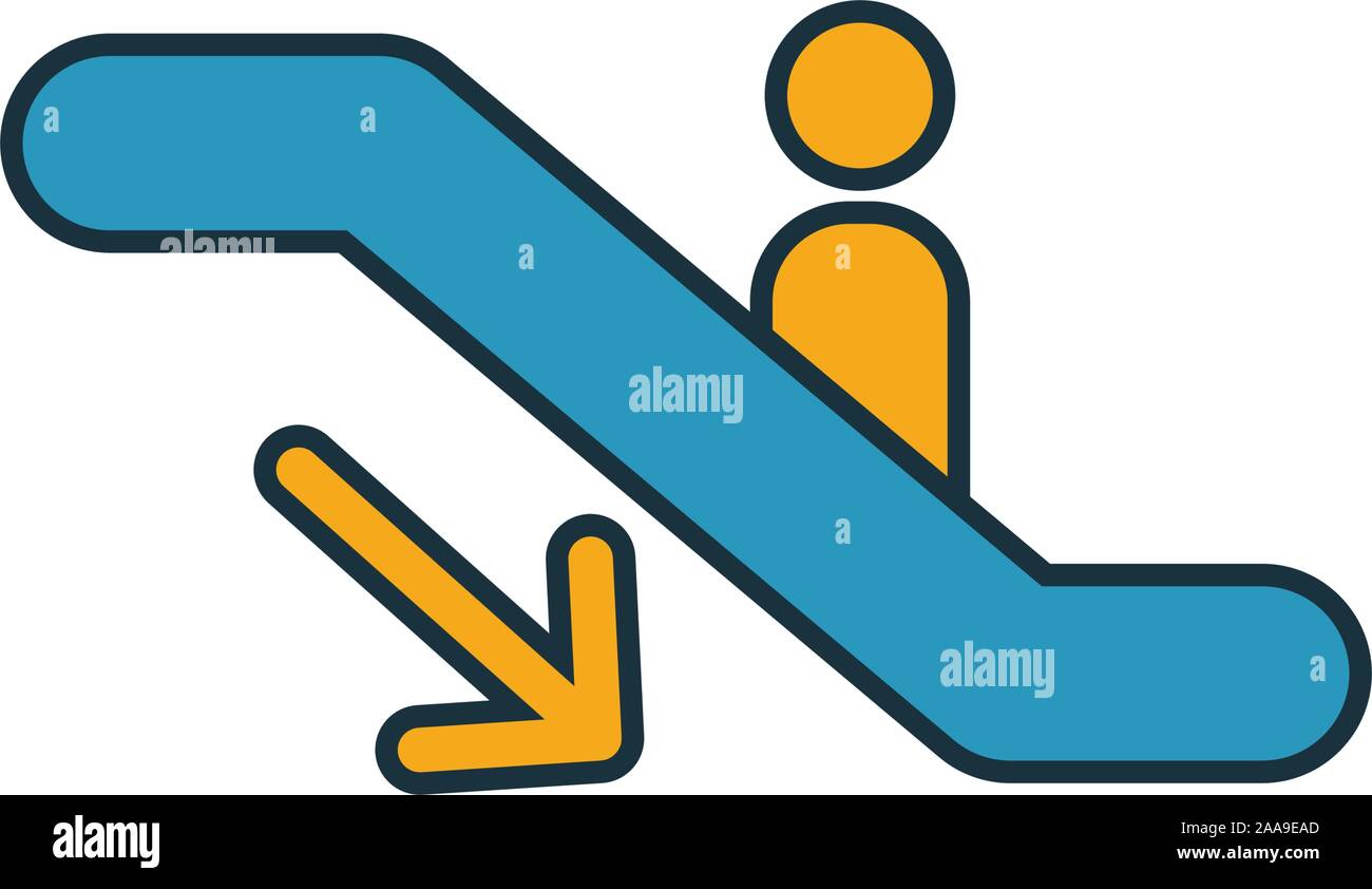 Escalator Down icon. Simple element from shopping center sign icons ...
