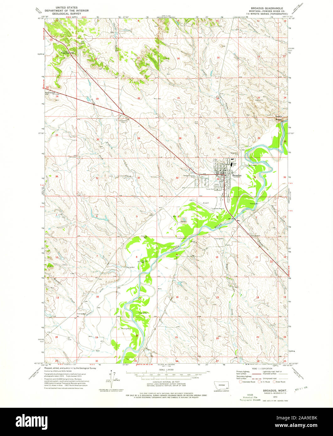 Map of broadus hi-res stock photography and images - Alamy
