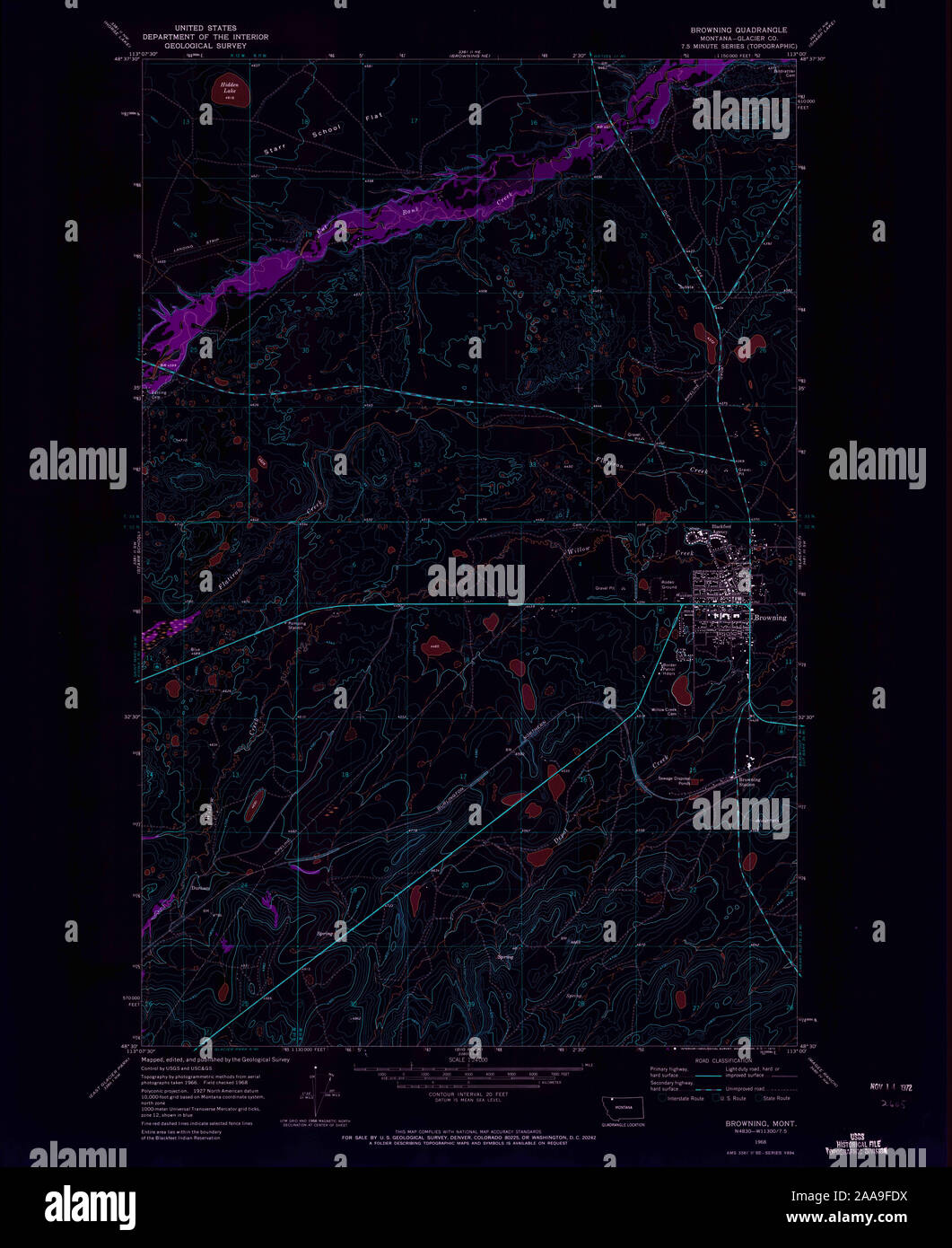 Browning montana map hi-res stock photography and images - Alamy