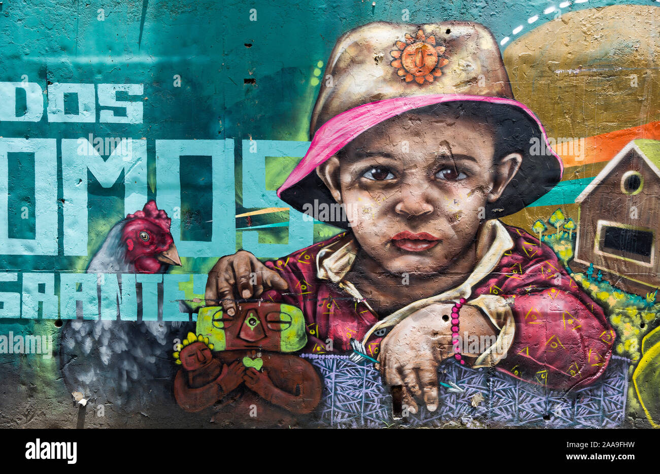 Street art of Comuna 13 in Medellin, Colombia Stock Photo - Alamy