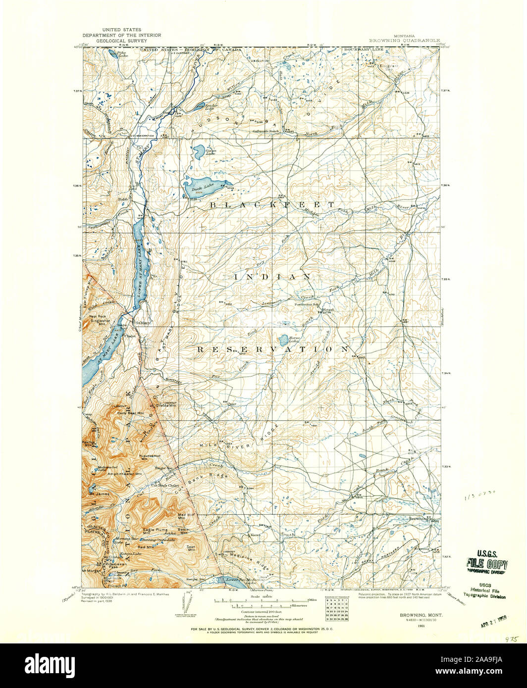 Map of browning montana hi-res stock photography and images - Alamy