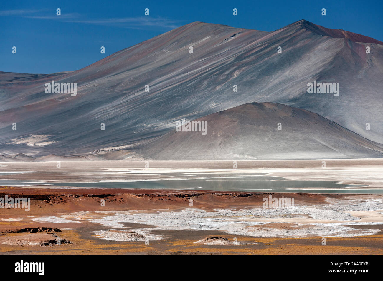 The salt pans of Alues Calientes in the Atacama Desert in northern ...