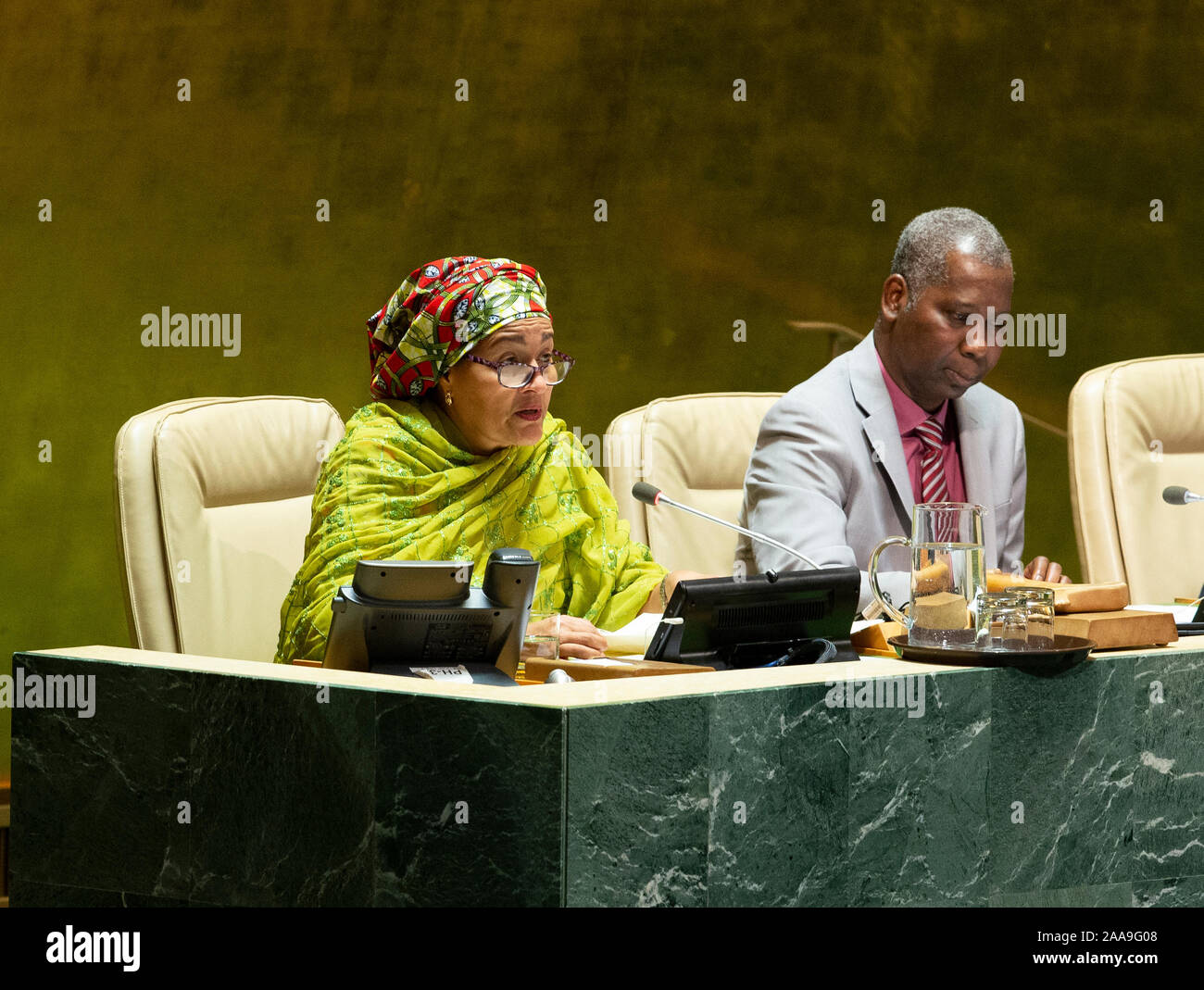 New York, NY - November 20, 2019: Deputy SG Amina Mohammed & GA ...