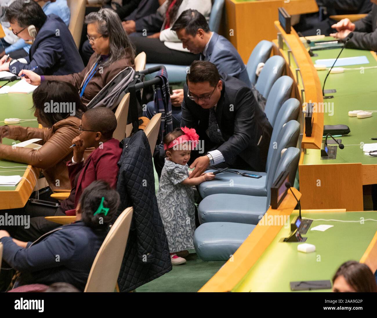 New York, NY - November 20, 2019: Childrens of diplomats attend high ...