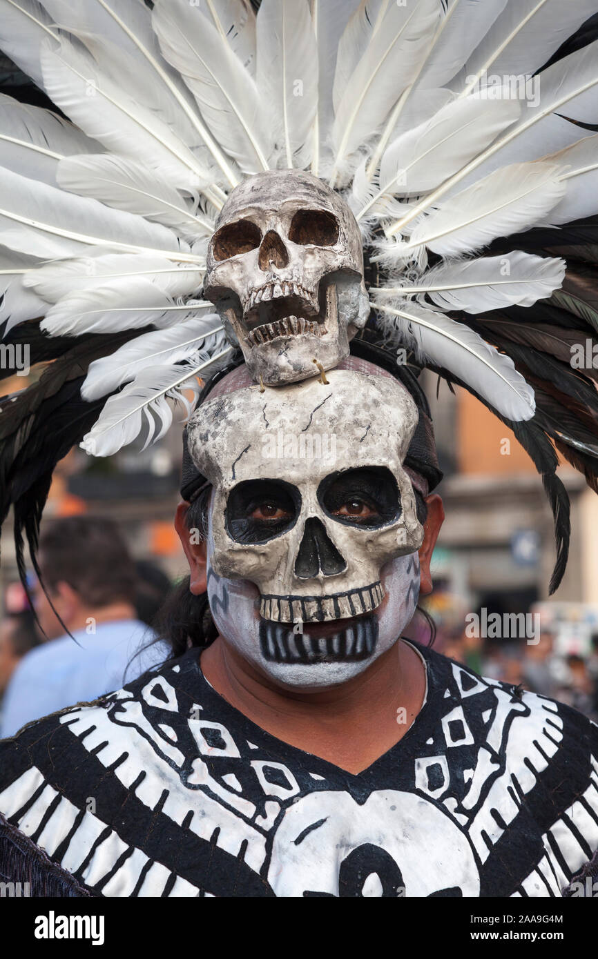 Traditional Aztec shaman, Plaza de la Constitución, Mexico City Stock ...
