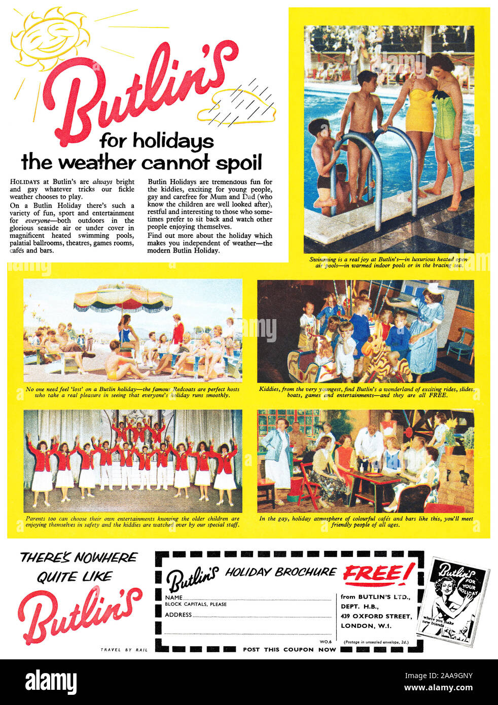 Butlins holiday camp advert 1950s Cut Out Stock Images & Pictures - Alamy