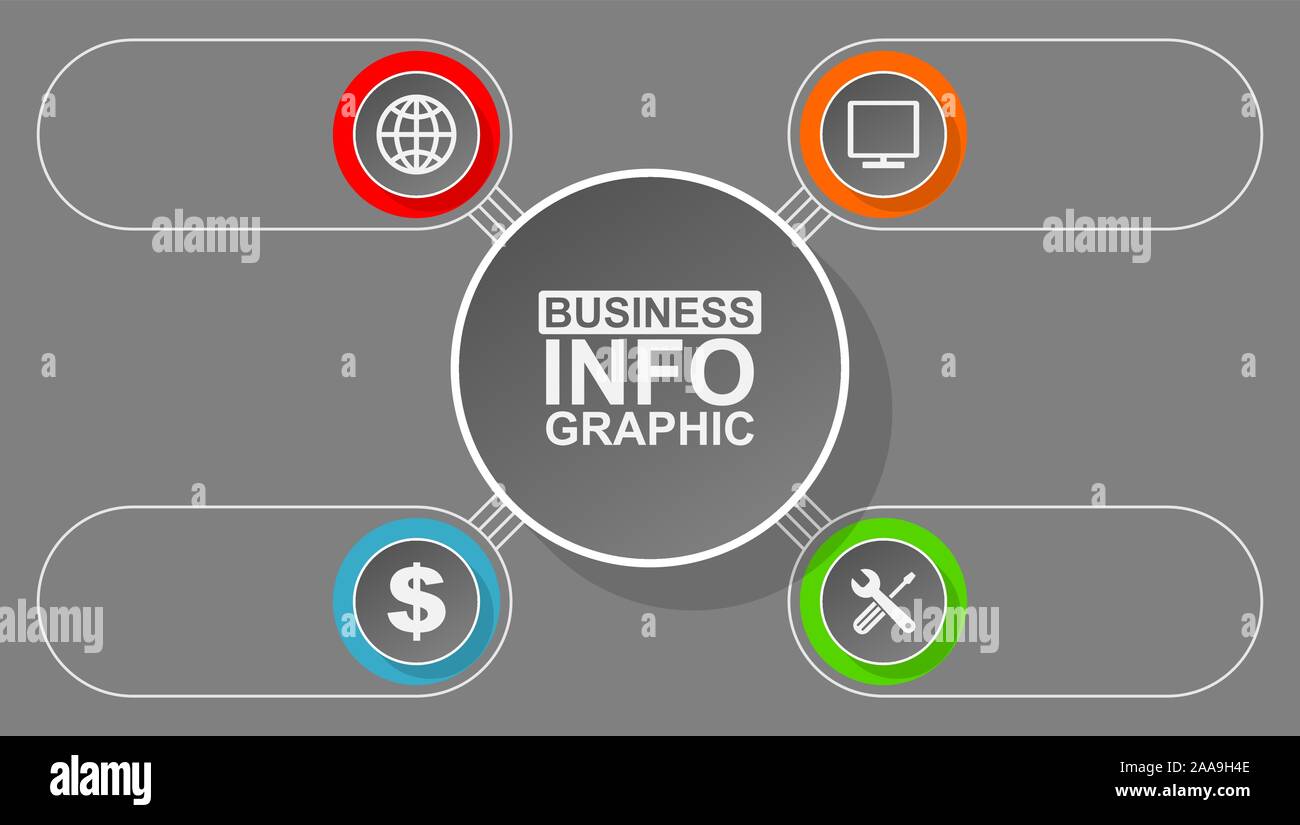 Business presentation, circular infographic template, web diagram in 4 ...