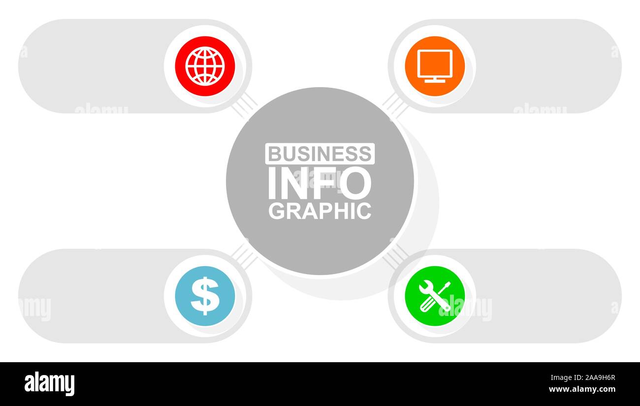 Business presentation, circular infographic template, web diagram in 4 ...