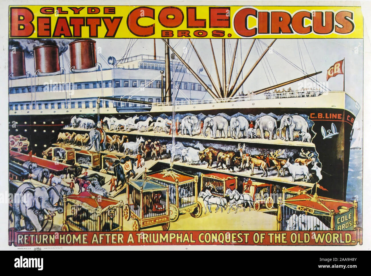 COLE BROTHERS CIRCUS POSTER about 1935 Stock Photo - Alamy