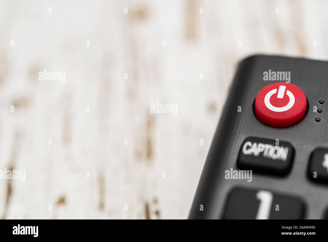 Smart tv remote control with power button. Concept of entertainment ...