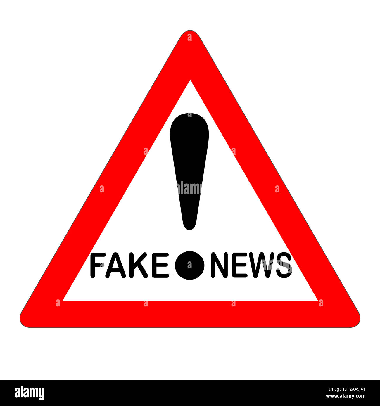 Fake News traffic sign isolated on white Stock Photo - Alamy