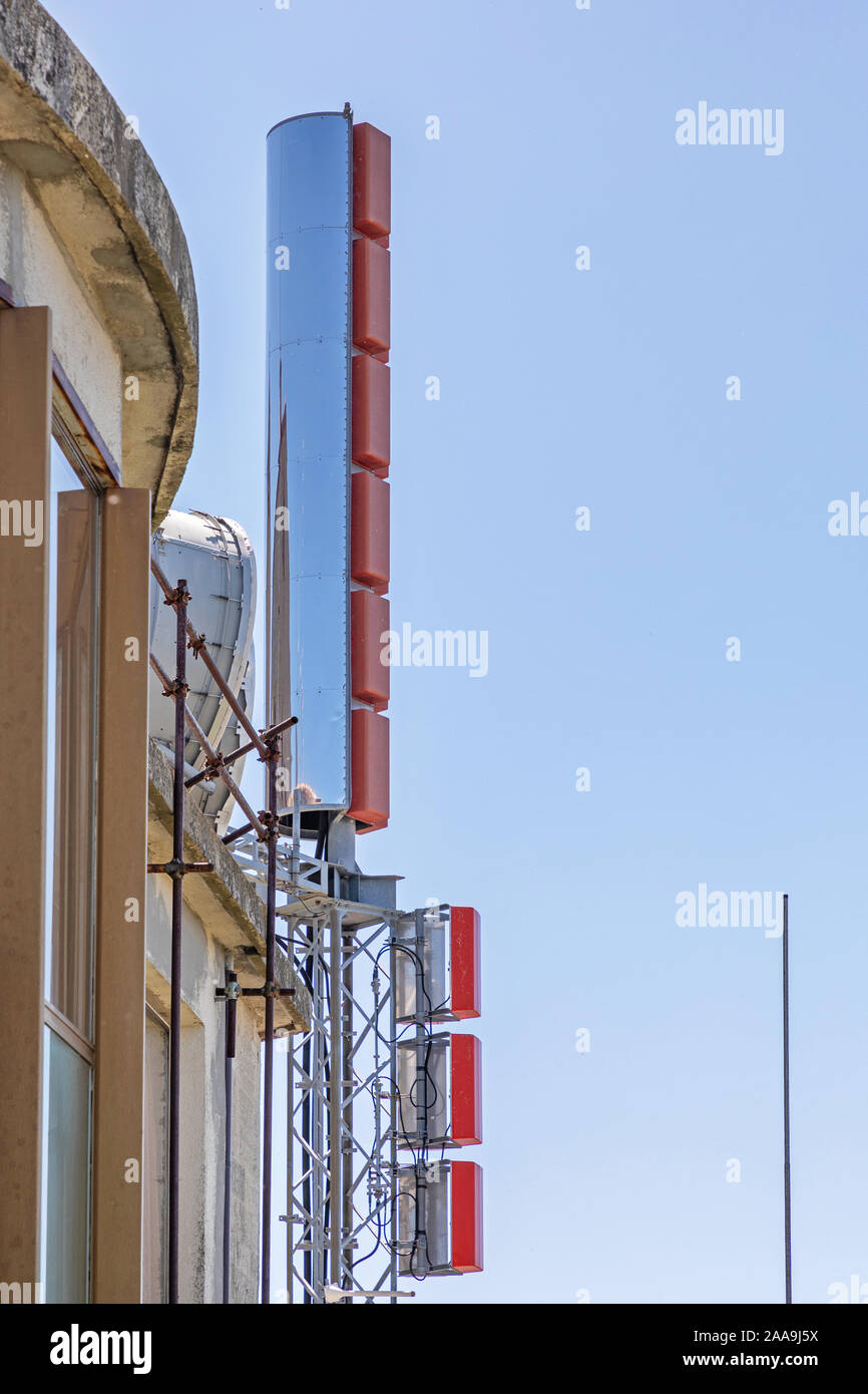 Antenna Tower Cellular Networks on Supporting Pole Stock Photo - Alamy