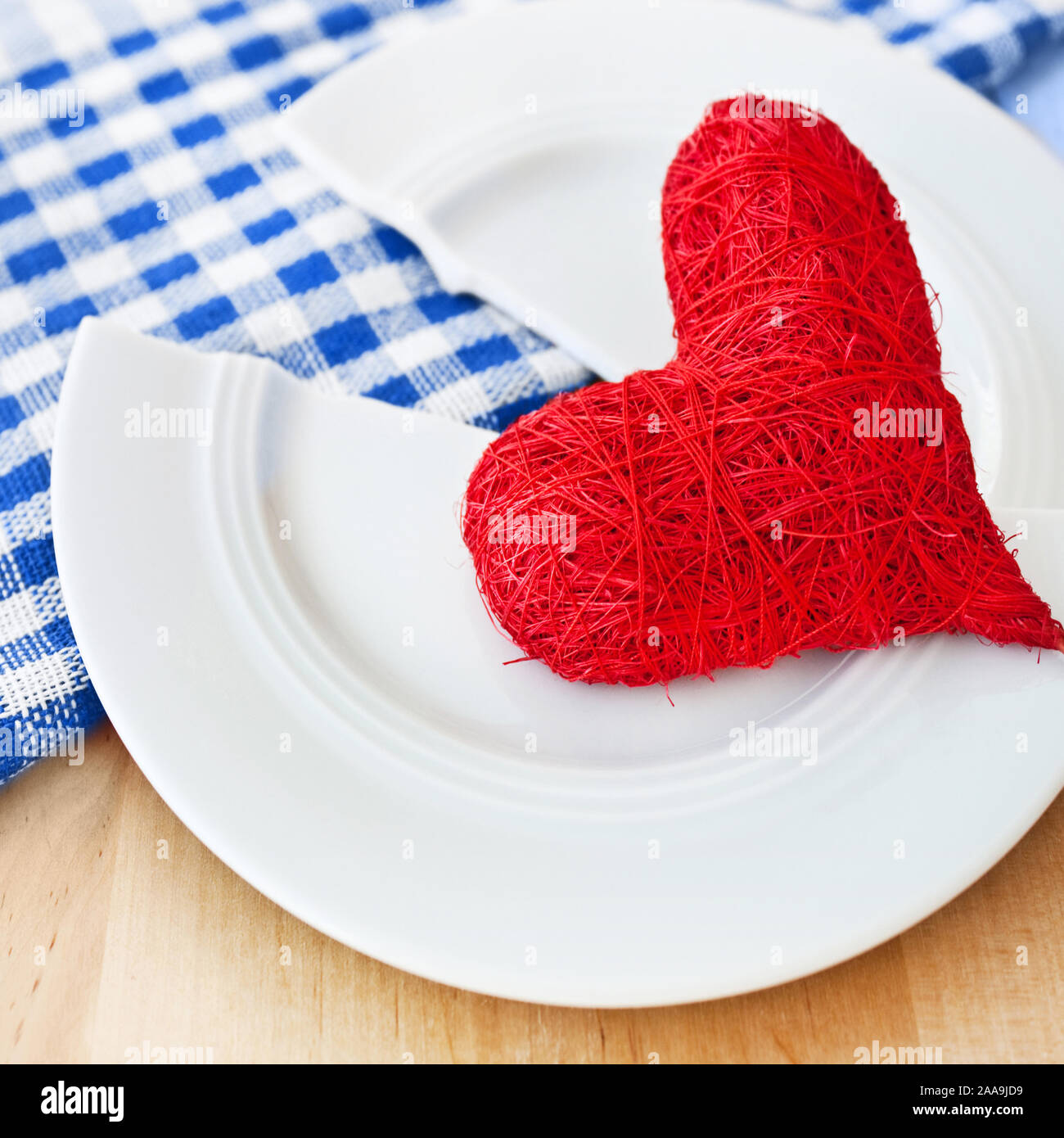 Concept broken dishes and love heart Stock Photo - Alamy