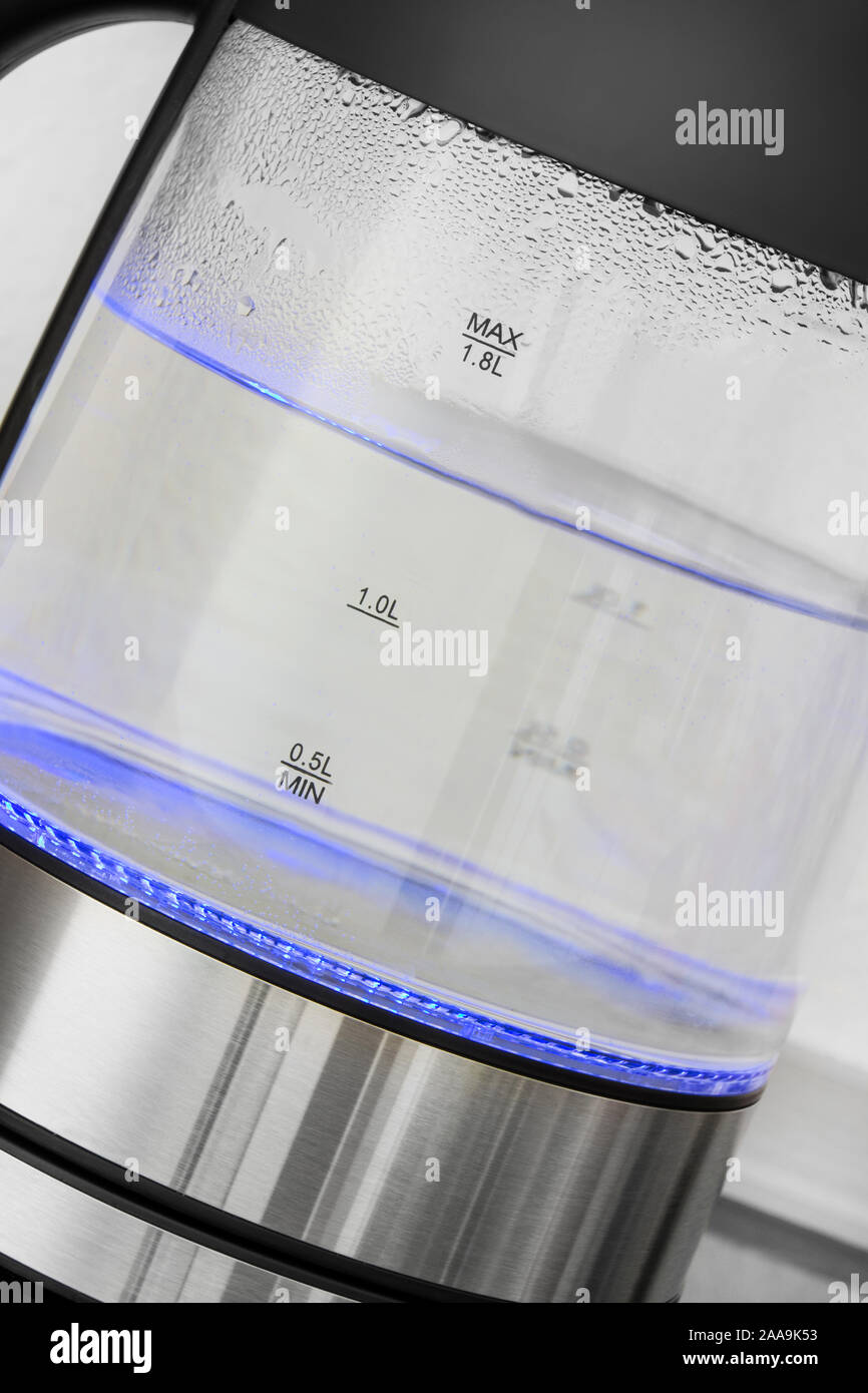 Electric glass water boiler close up Stock Photo - Alamy