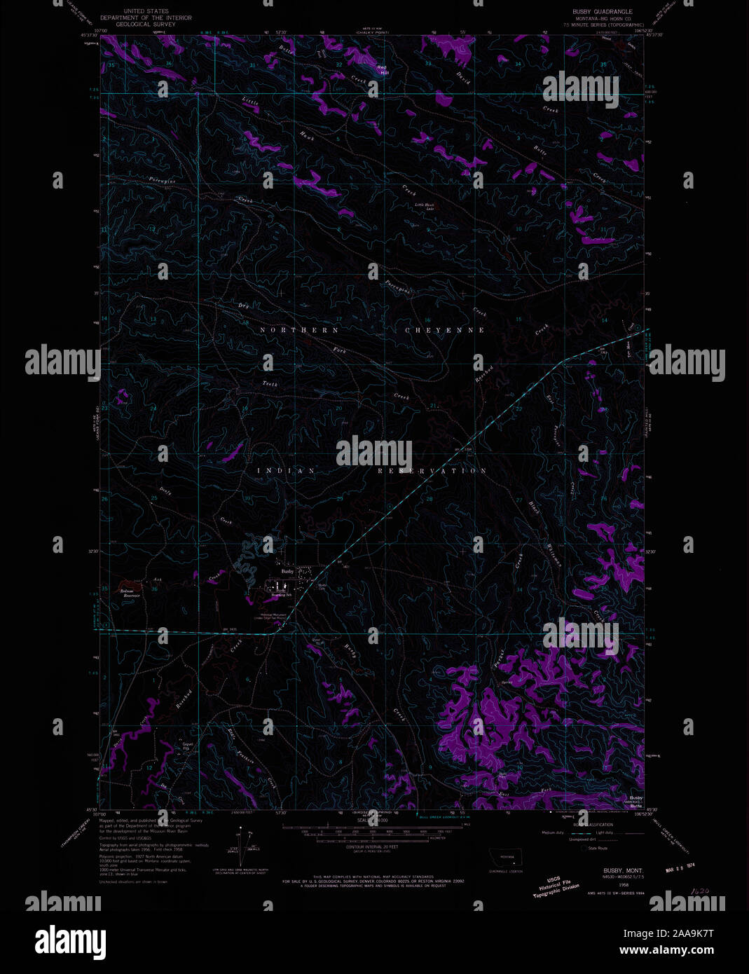 Map of busby montana hi-res stock photography and images - Alamy