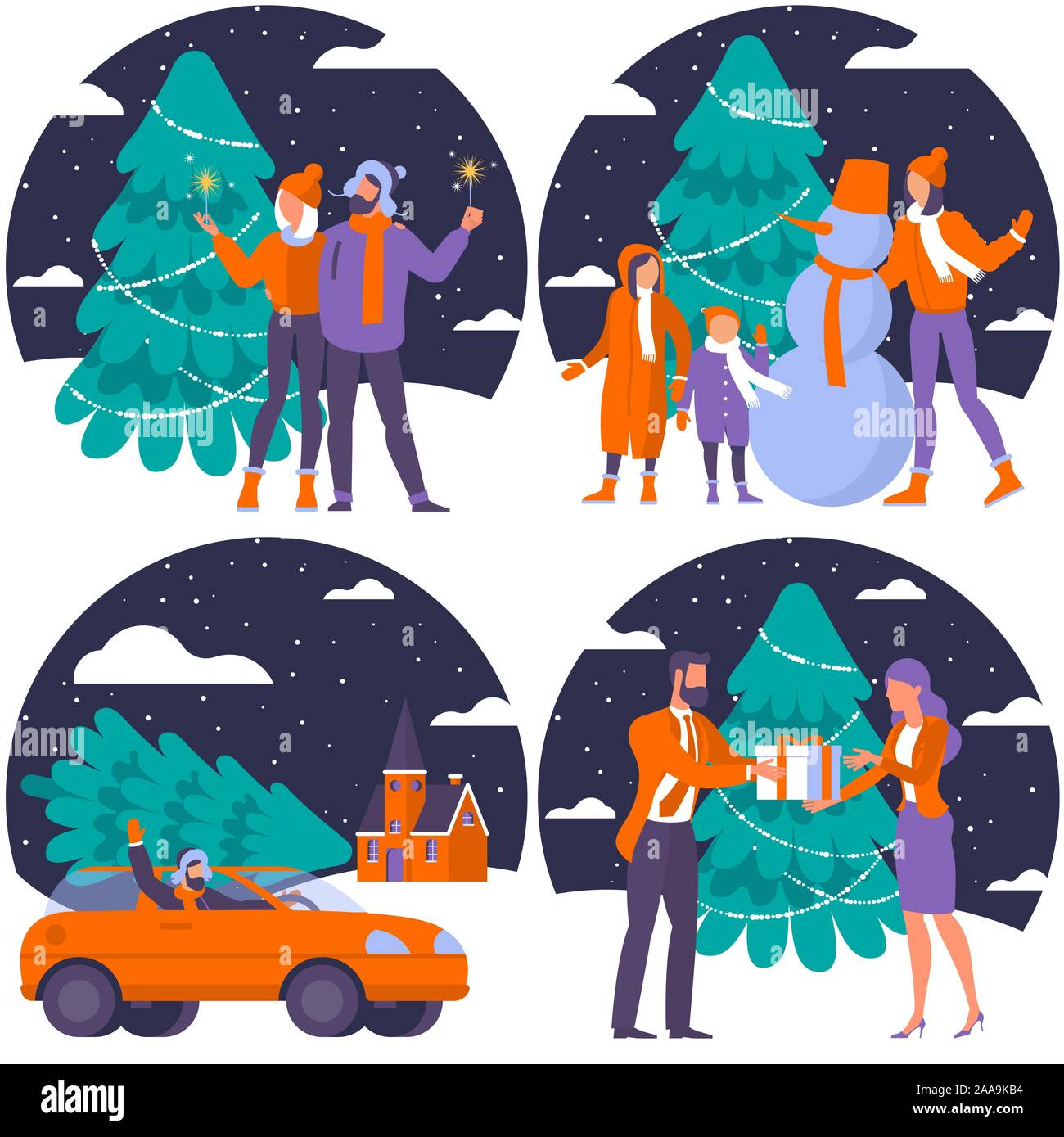Christmas couple smile celebration Stock Vector Images - Alamy