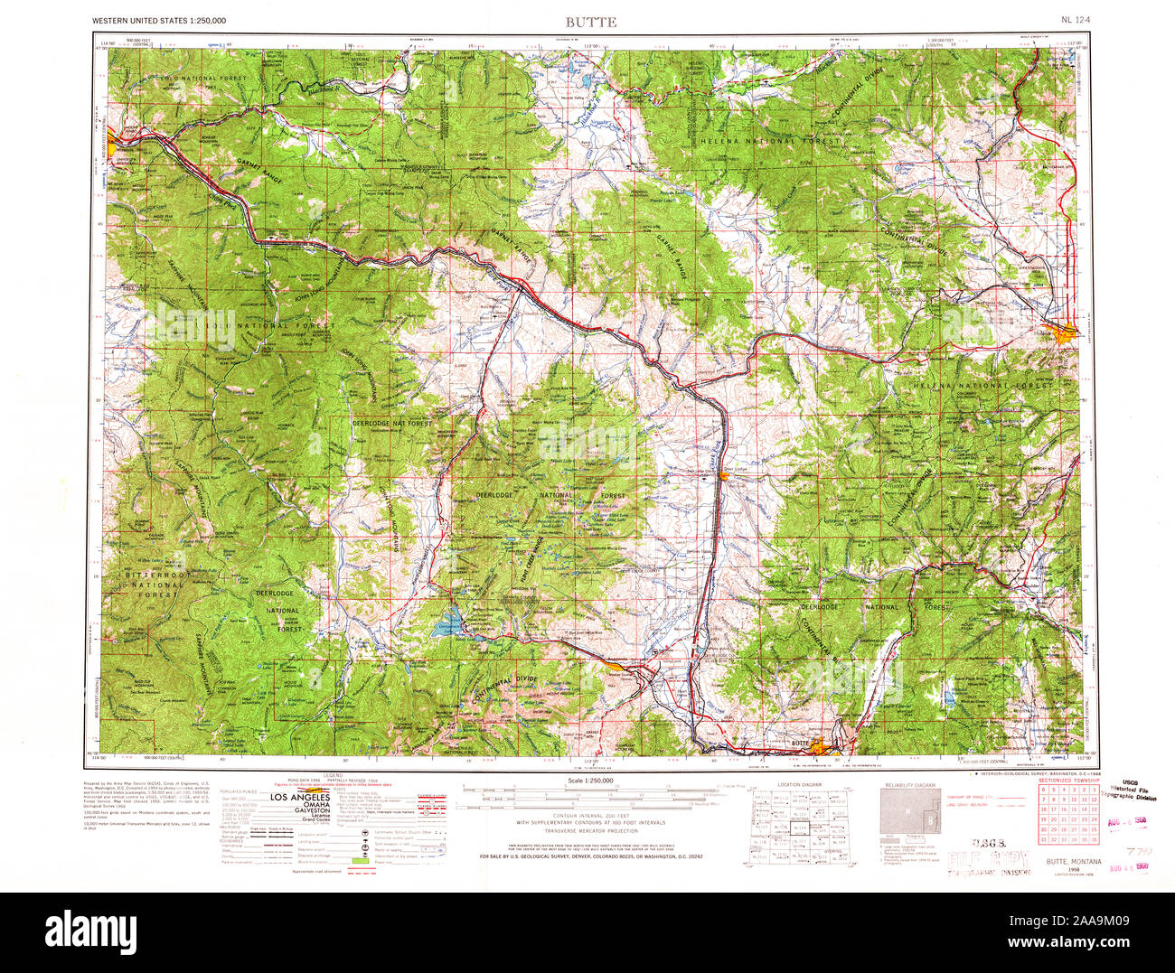Map of butte montana Cut Out Stock Images & Pictures - Alamy